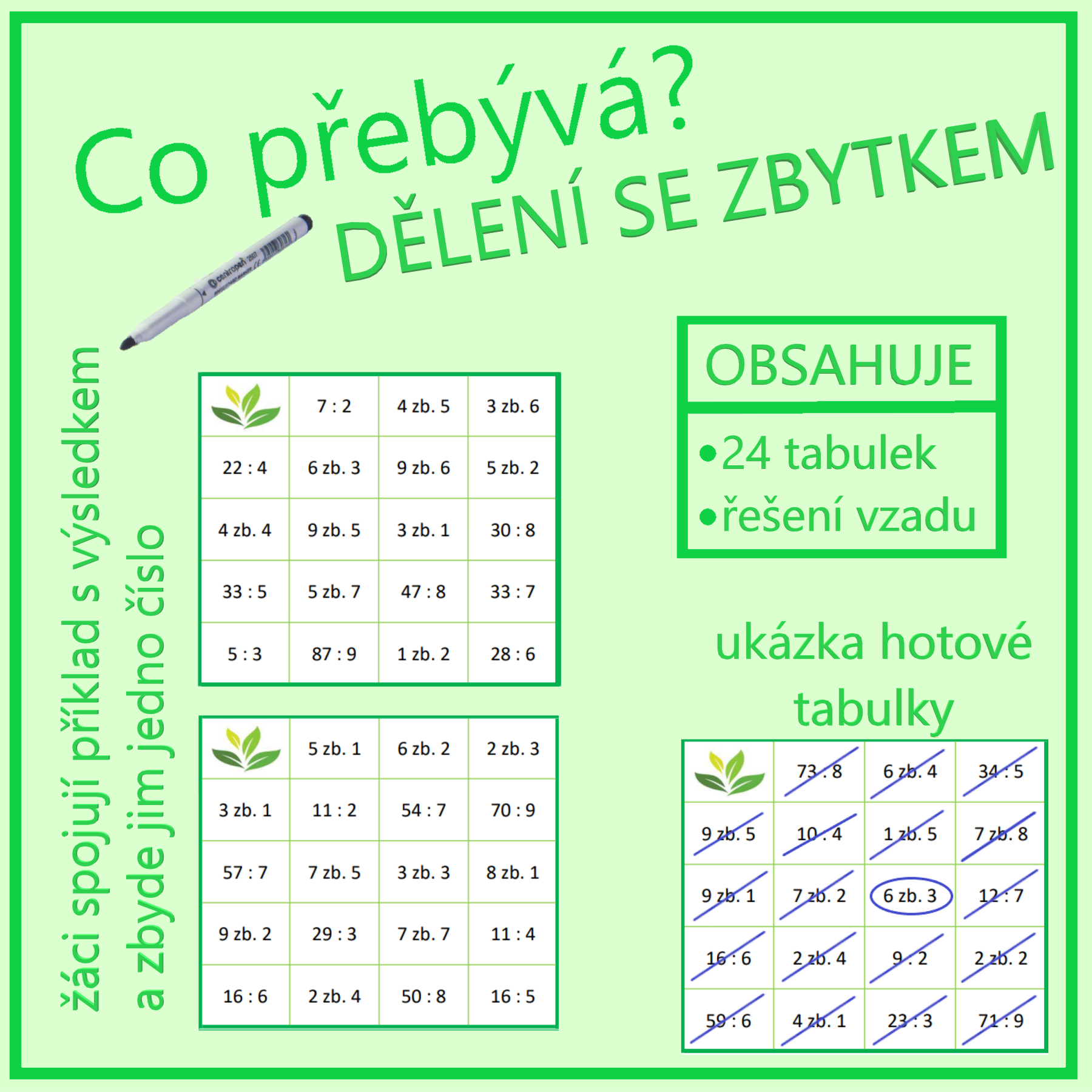 Co přebývá? Dělení se zbytkem - Matematika | UčiteléUčitelům.cz